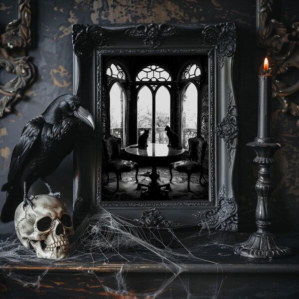 Village Ghost Gothic Poster Wanddeko, Dark Christmas Decor, Unframed ...