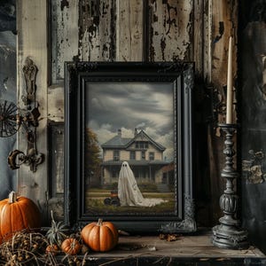 Ghost Standing Next to the Lawn Mower Home Decor, Ghost Art, Ghost Art ...