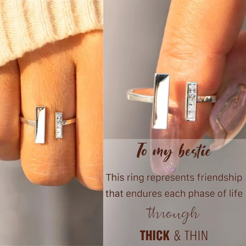 To My Bestie Thick and Thin Ring Simple Thin Ring Bridesmaid Gift for ...