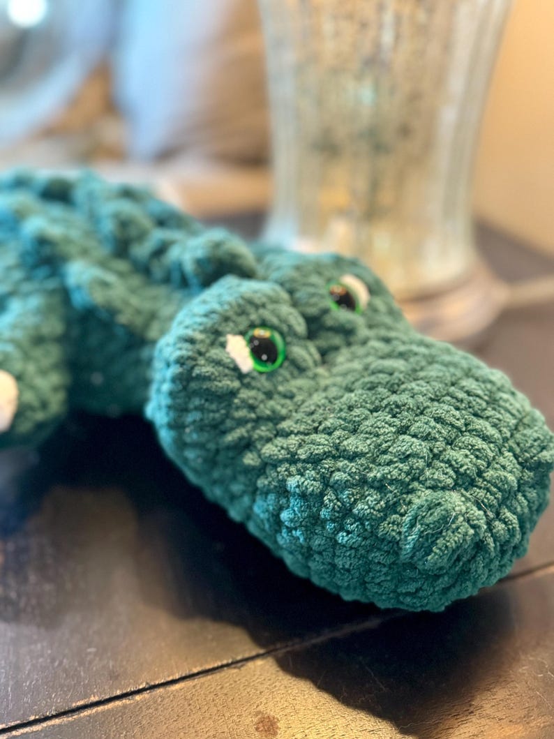 Large Green Crochet Alligator - Etsy