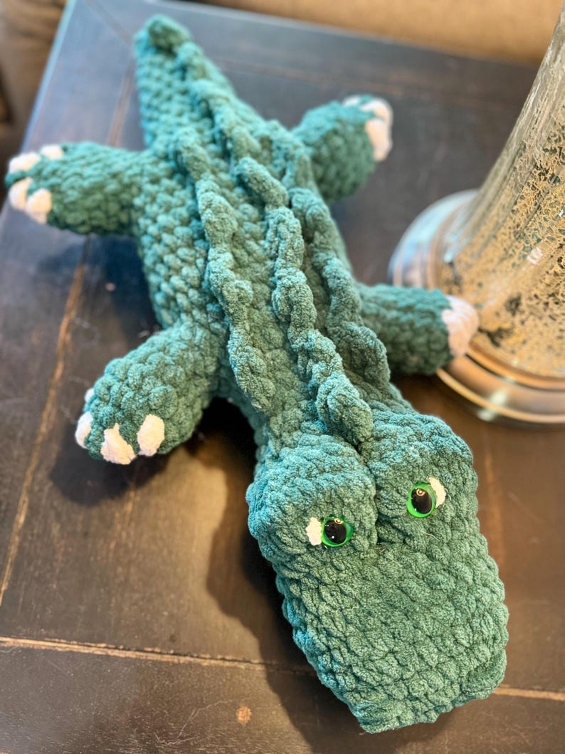Large Green Crochet Alligator - Etsy
