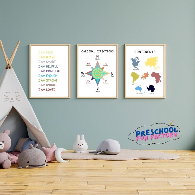 Educational Posters Set - 15 Homeschool Prints, Montessori Classroom ...