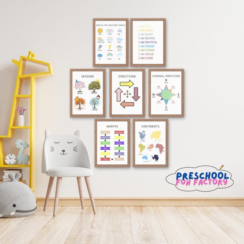 Educational Posters Set 15 Homeschool Prints, Montessori Classroom ...