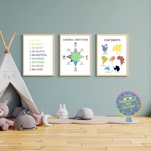 Educational Posters, 15 Homeschool Prints, Montessori Classroom Decor ...