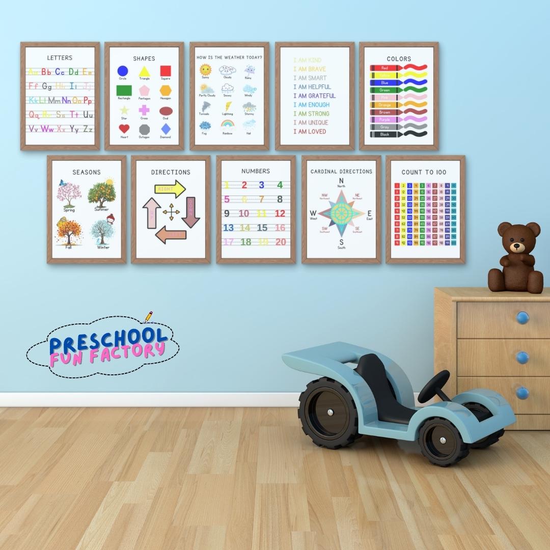 Educational Posters Set 15 Homeschool Prints, Montessori Classroom ...