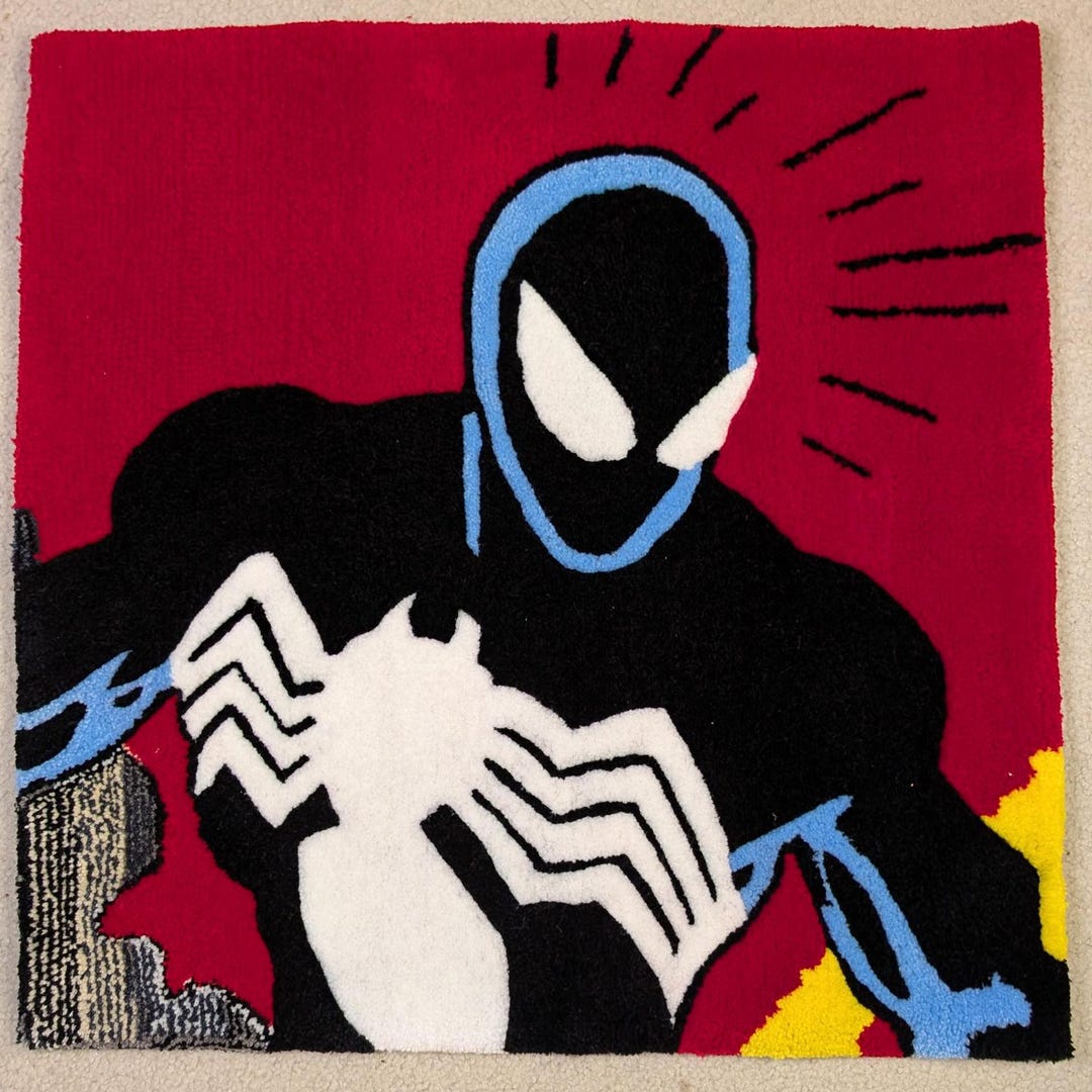 Spider-man Secret Wars Black Suit Tufted Rug (27 X 27) Comic, Custom - Etsy