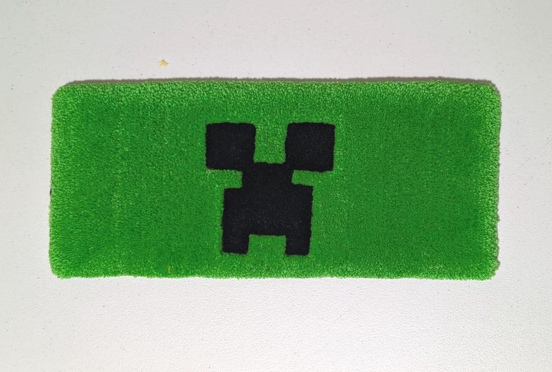Minecraft Creeper Keyboard Rug | Custom Rug | Gaming Rug | Video Game ...