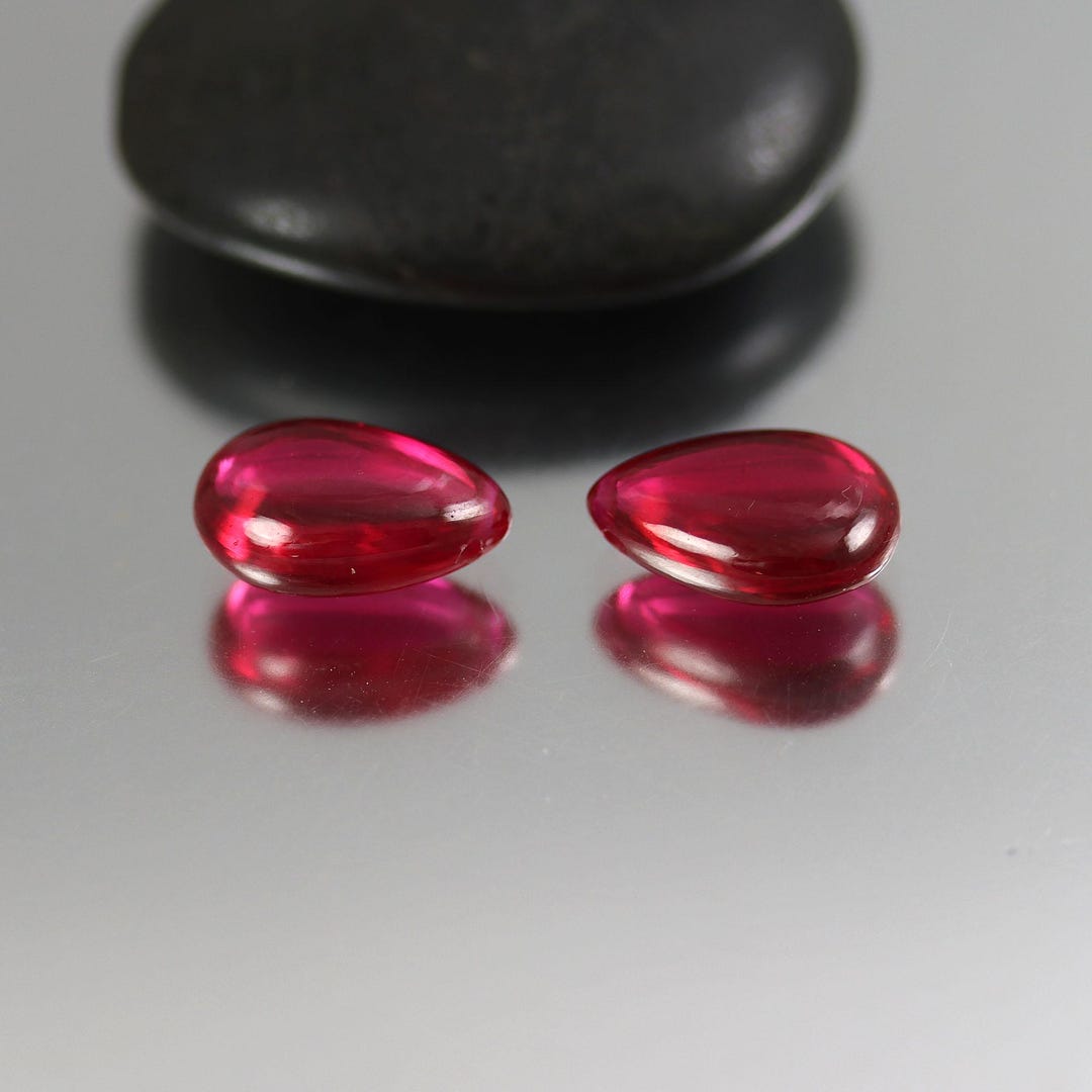 Smooth Ruby Corundum Pear Briolettes 15 X 10mm Ruby Briolette Bead Pair ...