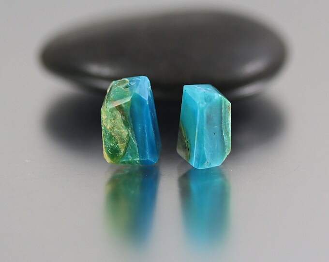 Peruvian Opalina Faceted Nugget Beads Pair Opalina Beads 11 Mm - Etsy
