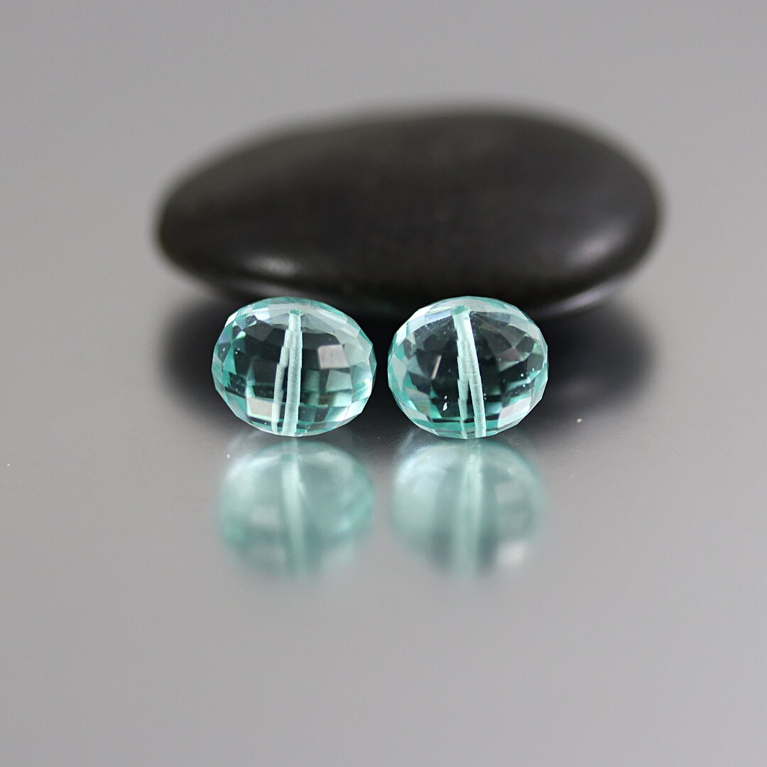 Moldavite Checker Cut Rondelle Beads Pair Moldavite Beads - Etsy