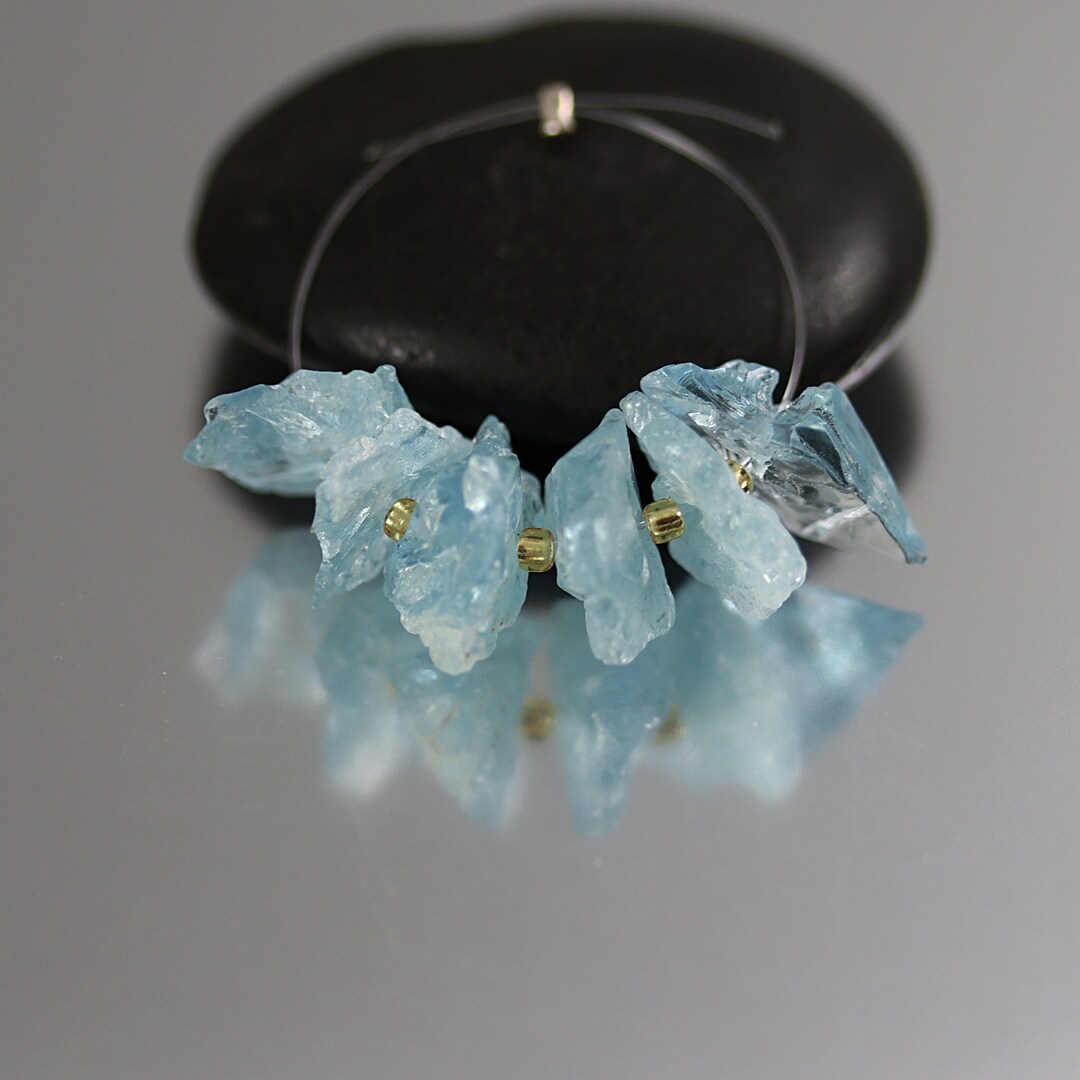 Rough Aquamarine Shard Beads Set of 6 Aquamarine Beads 11 to 16mm - Etsy