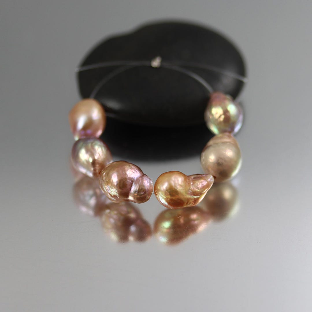 Mini Baroque Ripple Pearl Beads - 9 to 10mm - Ripple Pearls - Set of 8 ...