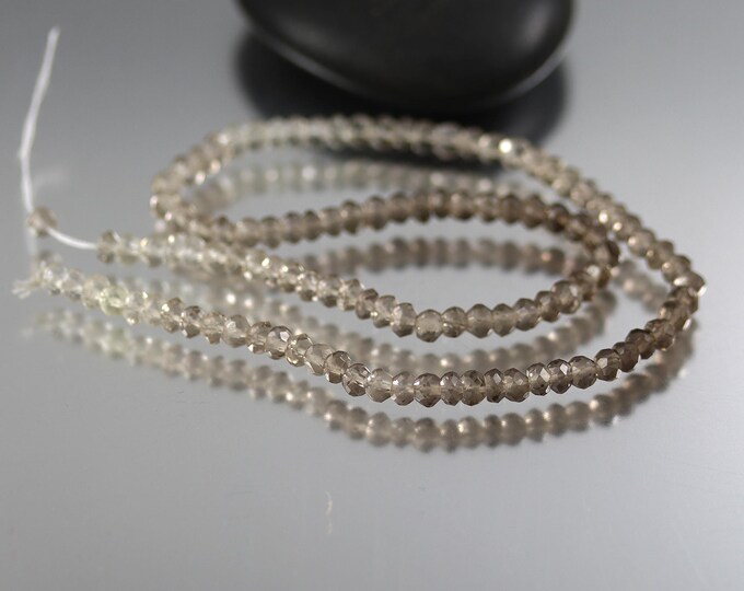 Reserved for Barbara Smokey Quartz Faceted Shaded Rondelle Beads - 9 ...