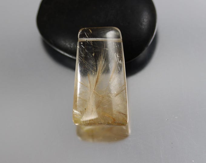 Golden Rutilated Quartz Pendant Bead - Single Briolette - Golden ...