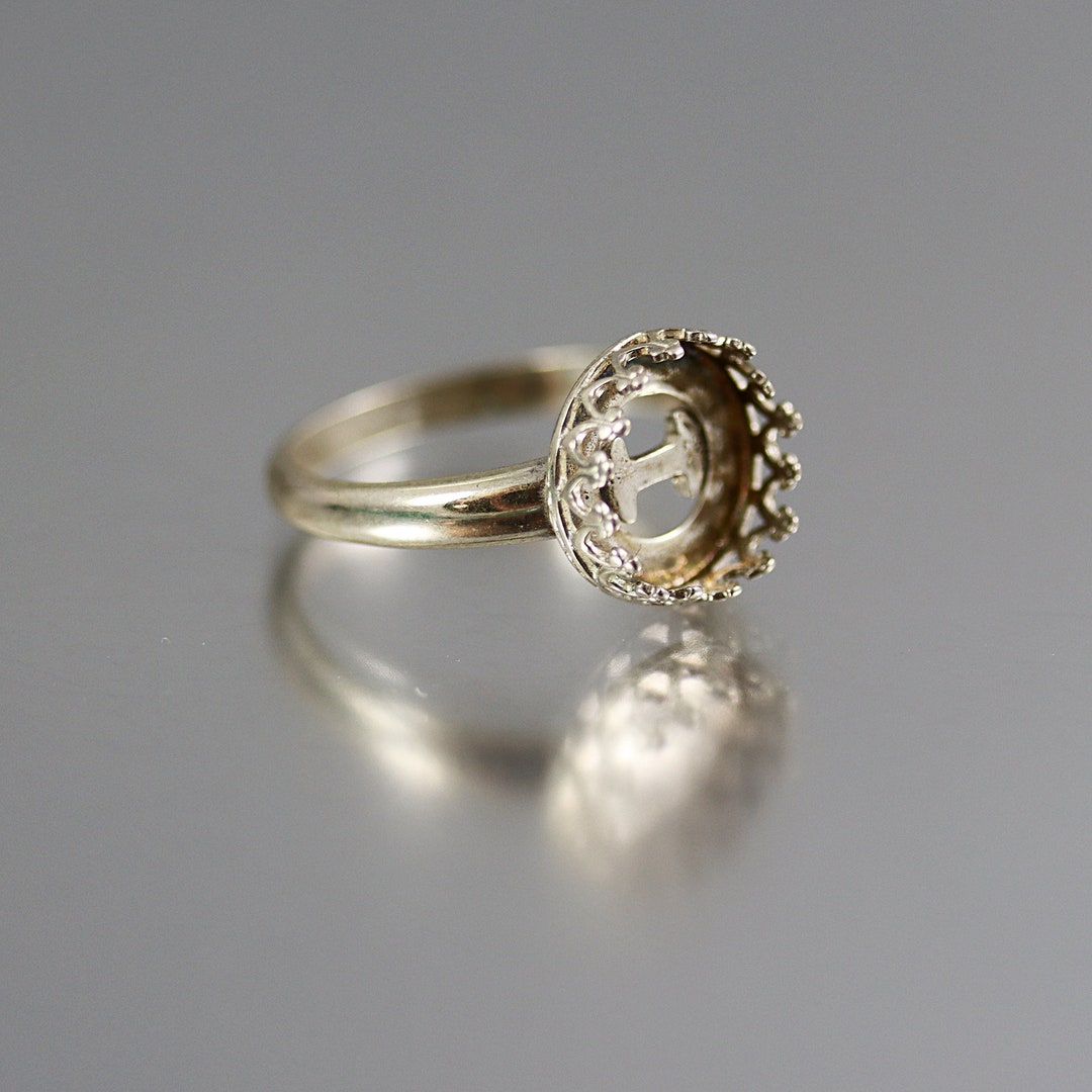 Gallery Bezel Ring Shank - Sterling Silver - Gallery Bezel on Ring Size ...