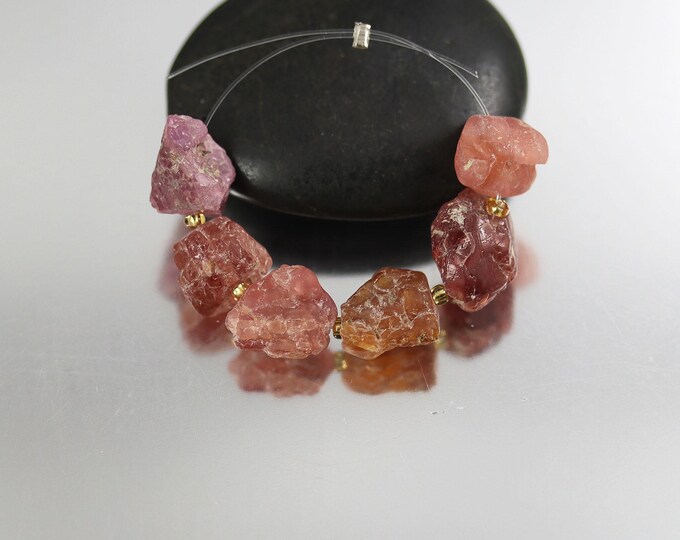 Red Spinel Raw Nugget Beads Set of 6 Red Spinel Beads 7 to 10mm - Etsy