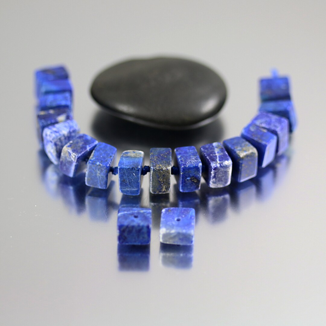 Lapis Lazuli Beads Set of 19 Lapis Beads Smooth Blocks - Etsy