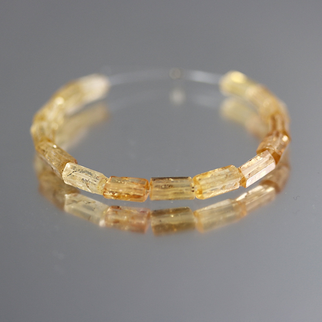 Imperial Topaz Tube Beads Faceted Crystals Imperial Topaz Beads Set of ...