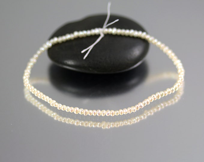 Tiny White Chinese Freshwater Pearls - 5.5 Inches - Small Pearls - 2mm ...
