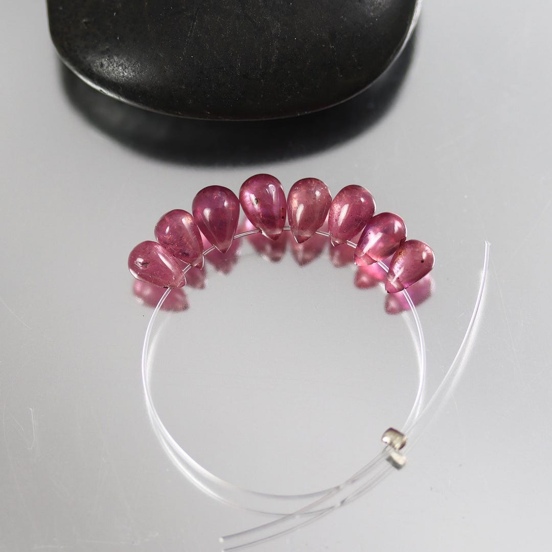 Ruby Smooth Briolette Drops - Set of 8 - Ruby Beads - 6 to 7mm - Etsy