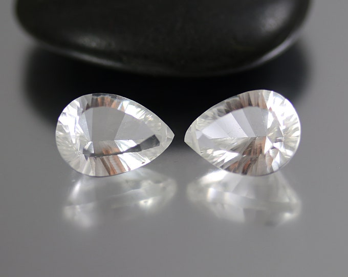 Crystal Quartz Concave Cut Pan Shape Briolette Beads - Pair - Citrine ...