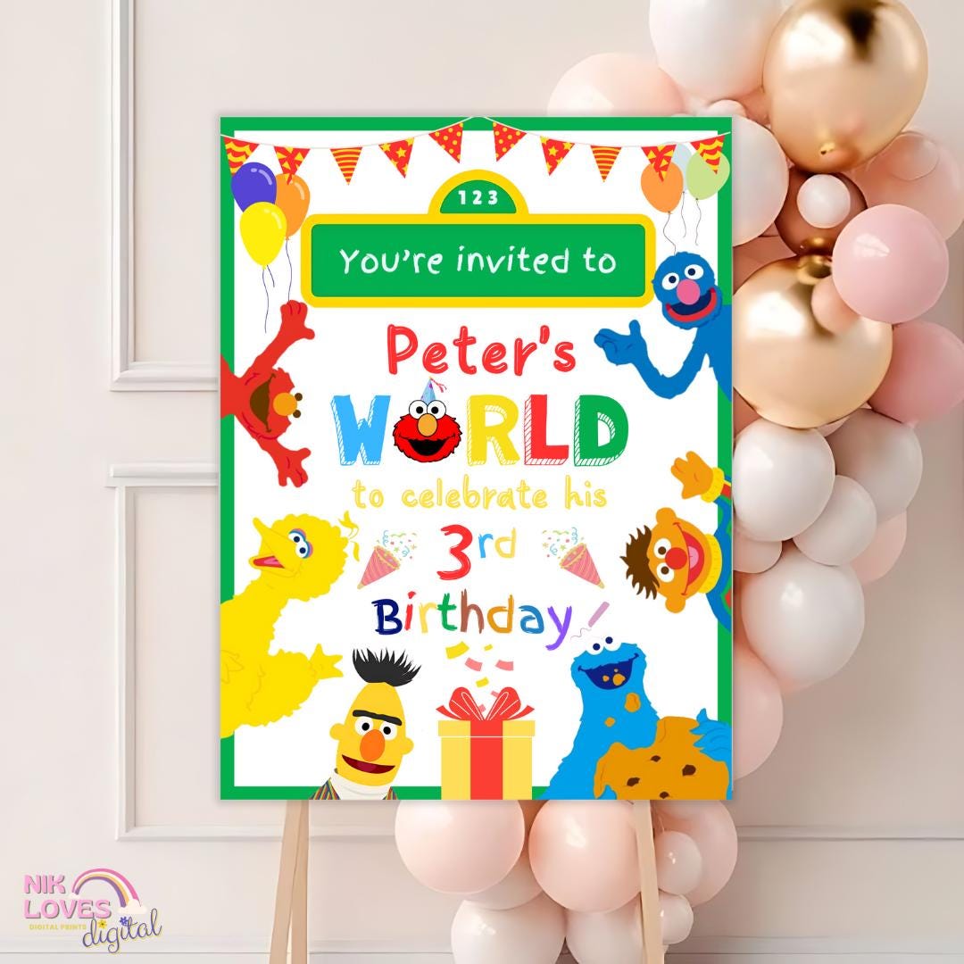 Editable Elmo Birthday Sign, Canva Printable Birthday Sign, Instant ...