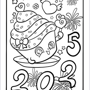 10 New Year Coloring Pages, 2025 Coloring Book, Printable PDF Book for ...