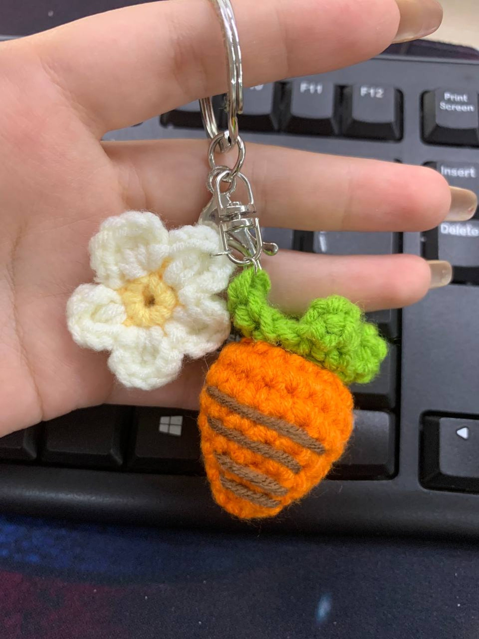 Carrot Keychain ,crochet Keychain, Crochet Carrot, Amigurumi Vegies ...