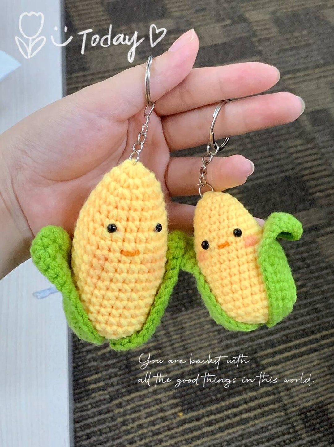 Handmade Amigurumi Baby Corn Crochet Keychain Handmade Baby Corn ...