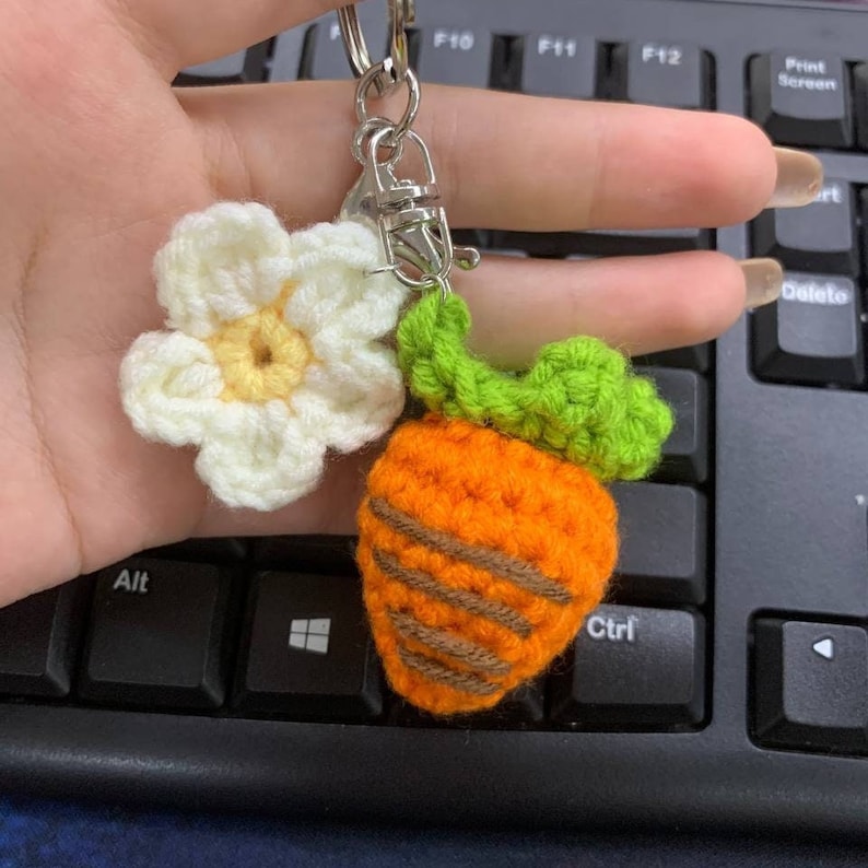 Carrot Keychain ,crochet Keychain, Crochet Carrot, Amigurumi Vegies ...