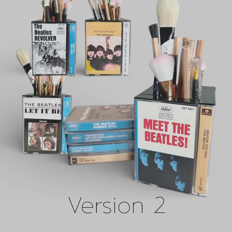 Vintage Beatles Cassette Tapes Desk Organizer, Retro 60's Music Fan ...