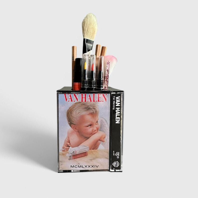 Vintage Van Halen Cassette Tapes Desk Organizer Pencil Holder Retro ...