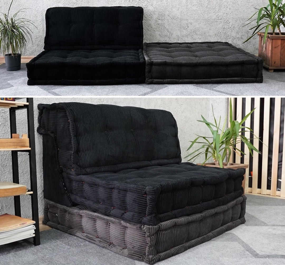 Japanese Floor Sofa, Minimalist Couch With Back, French Cushion Custom ...