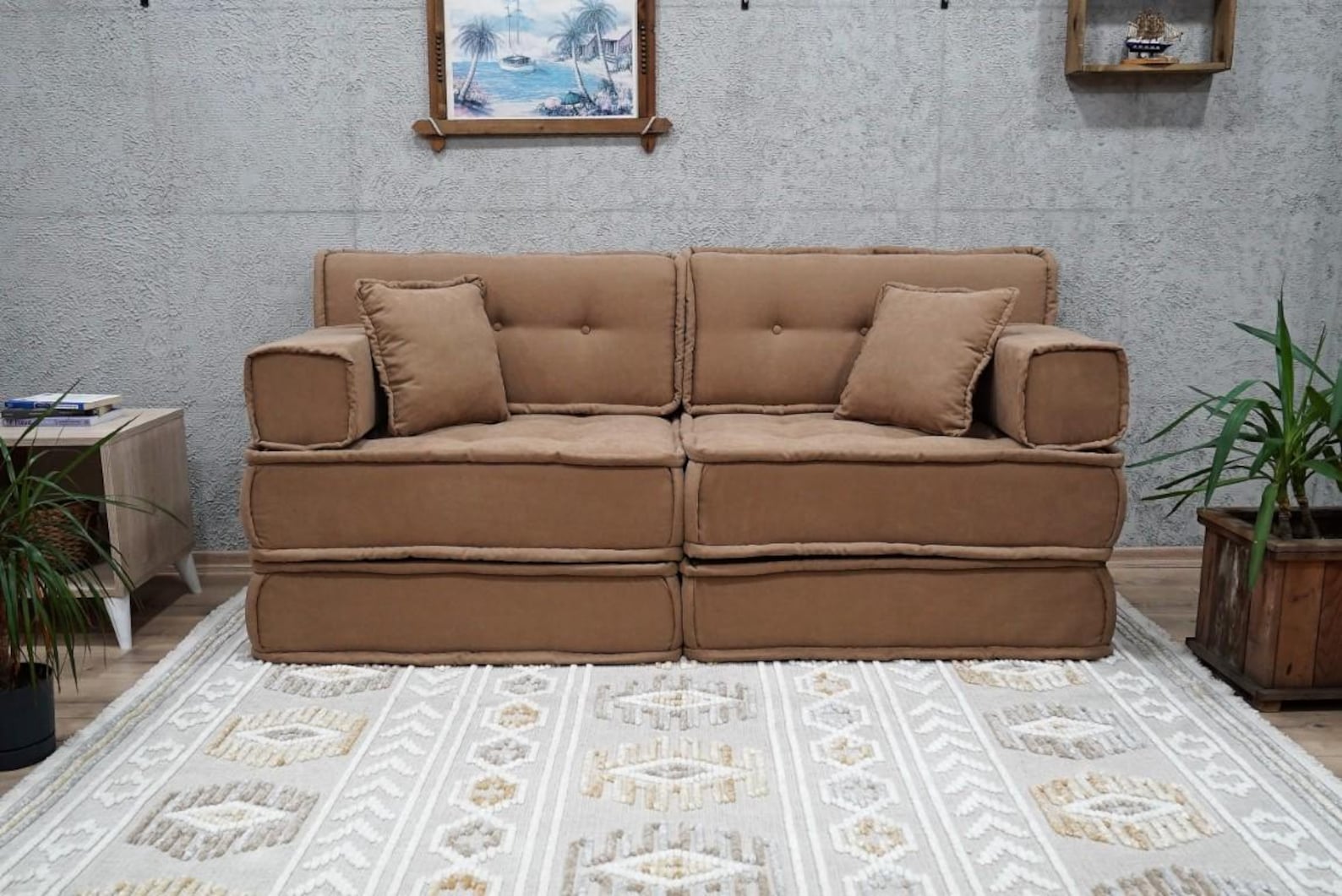 Camel Floor Sofa Ideas for Bedroom and Liveroom, Low and Hight Cushion ...