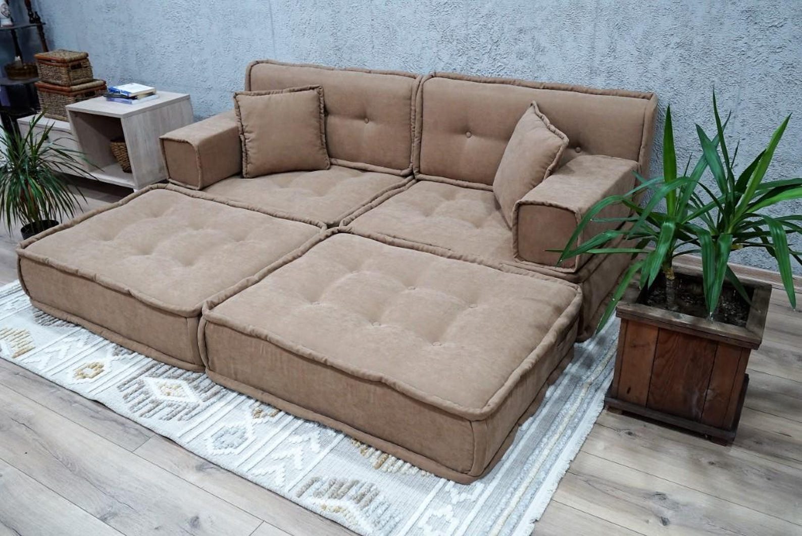 Camel Floor Sofa Ideas for Bedroom and Liveroom, Low and Hight Cushion ...