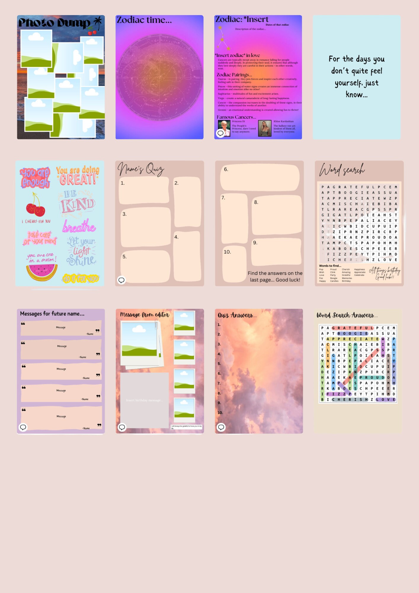 Birthday Magazine Template for Best Friend - Etsy