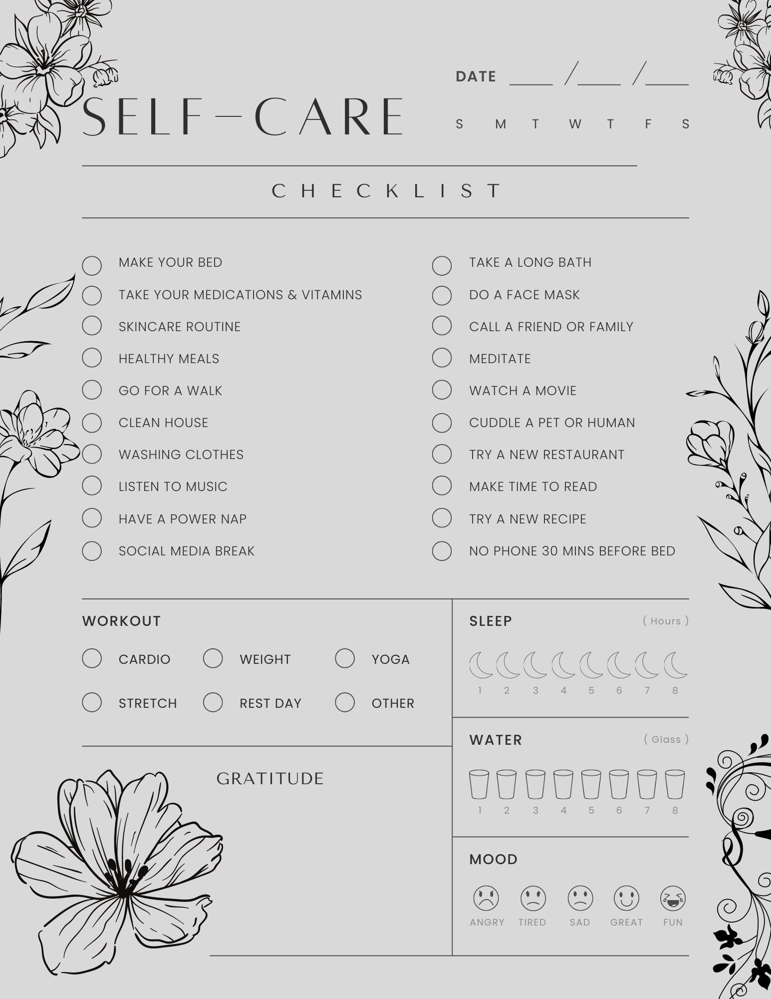 Self-care Planner Digital Pdf, Digital Product, Digital Download - Etsy