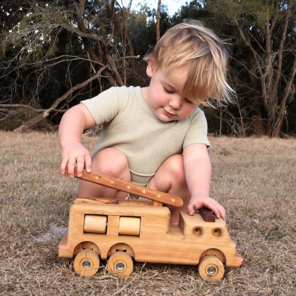 Personalised Handmade Wooden Fire Truck - Etsy