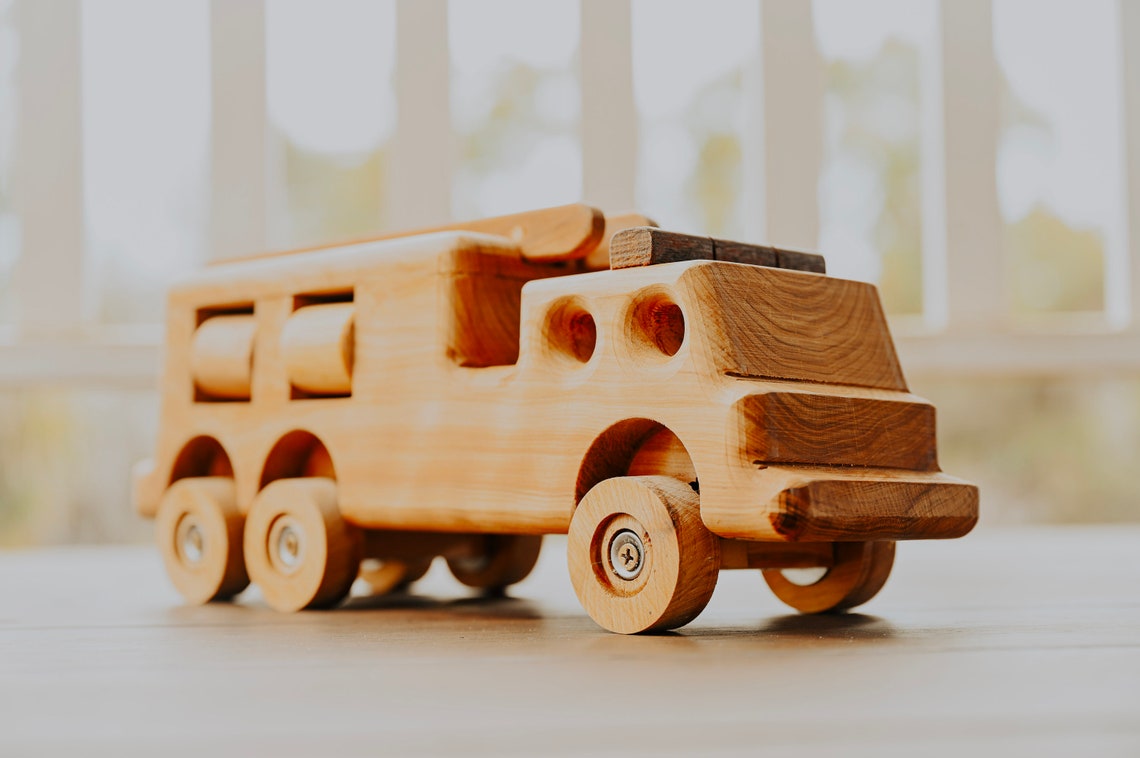 Personalised Handmade Wooden Fire Truck - Etsy