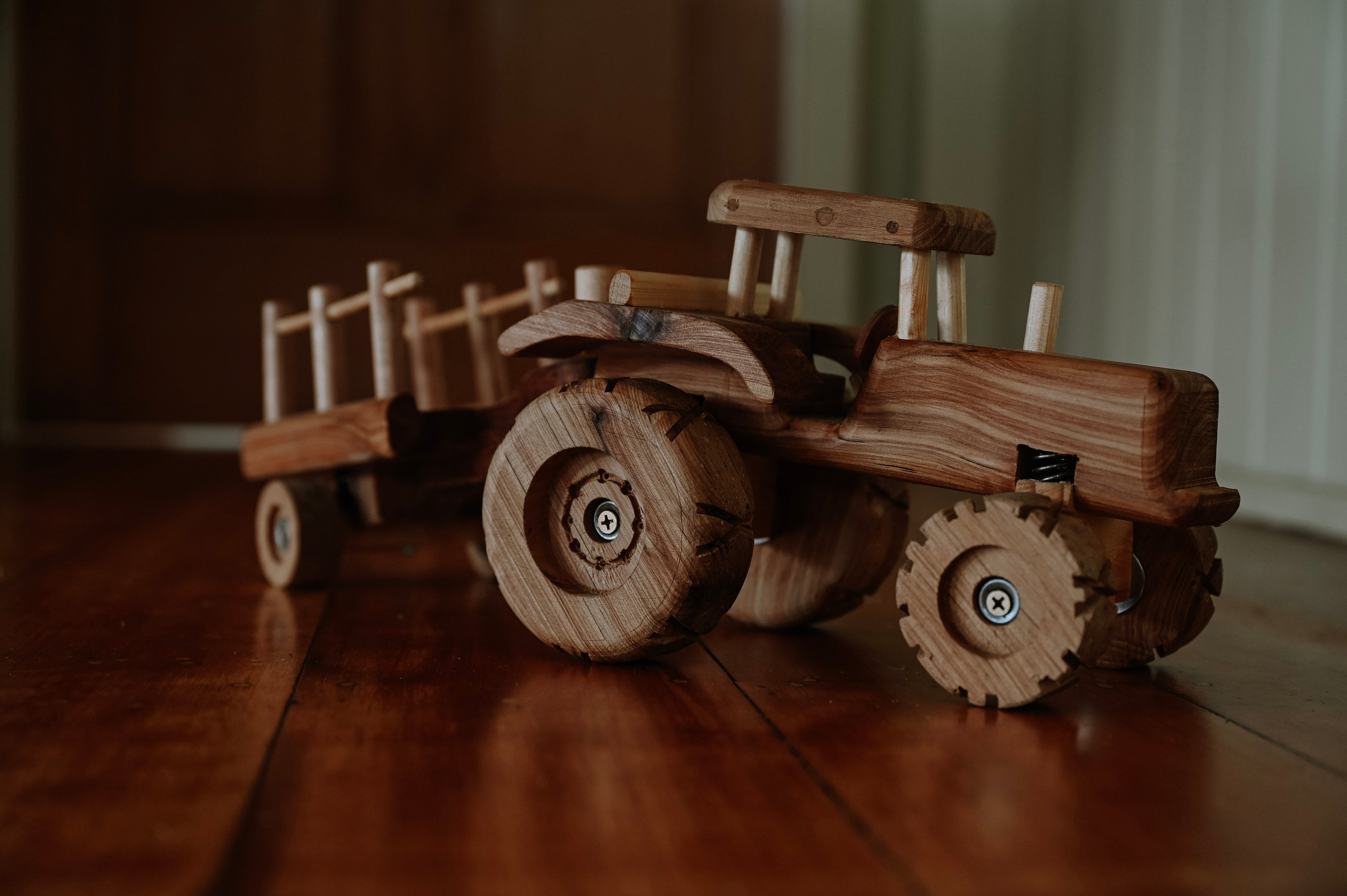 Personalised Handmade Wooden Tractor and Trailer - Etsy