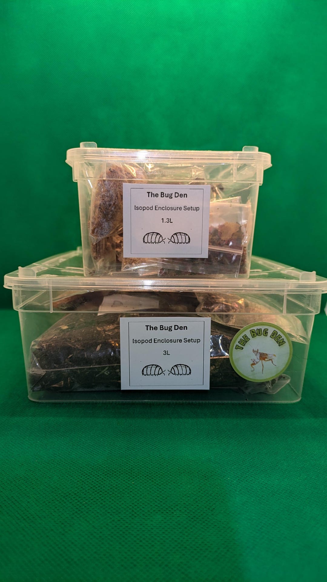 Isopod Enclosure Full Setup Kit. Substrate, Moss, Cork Bark, Lotus Pod ...