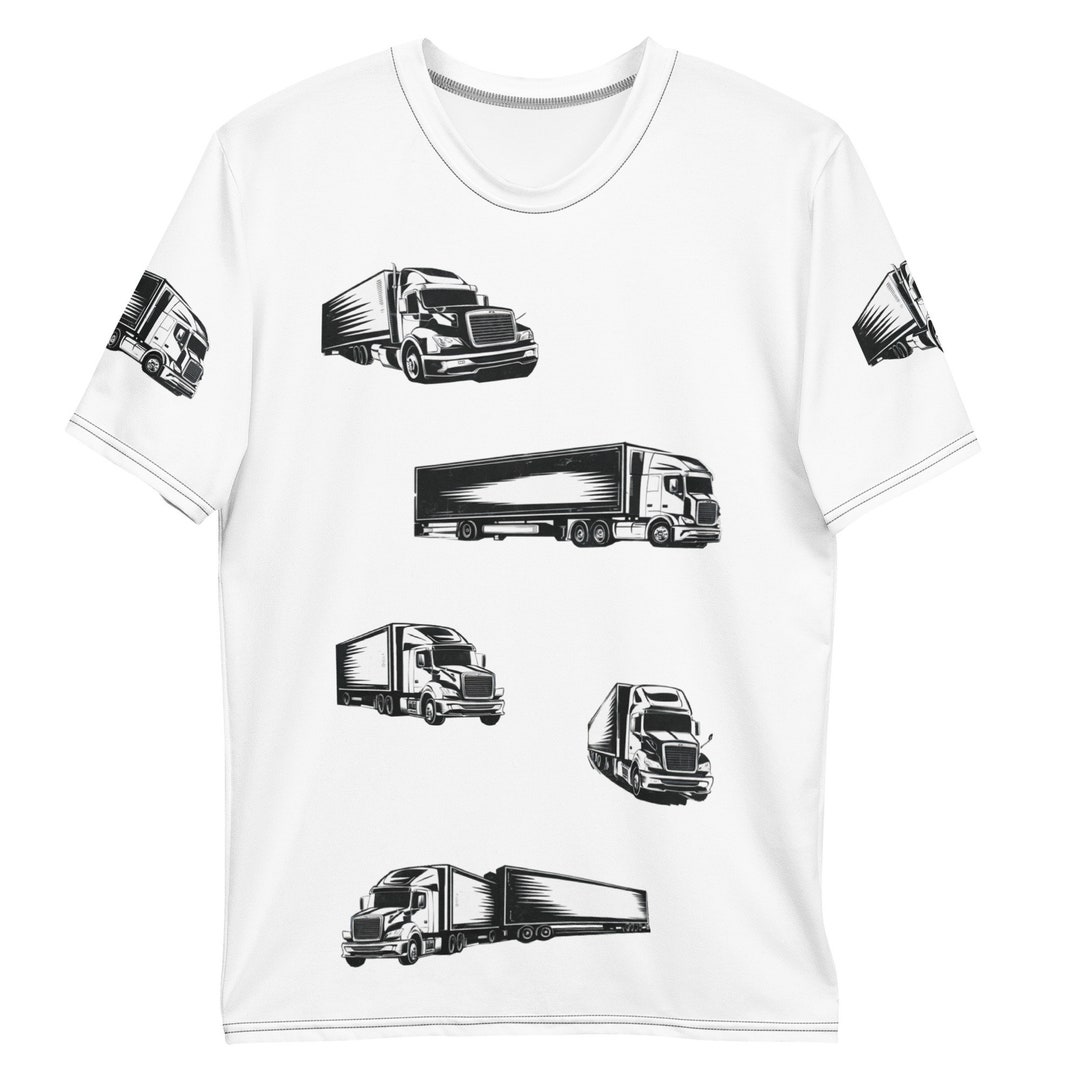 Trucks, Trucking, Trucker, All Over Trucks Print Tee, Trucking ...