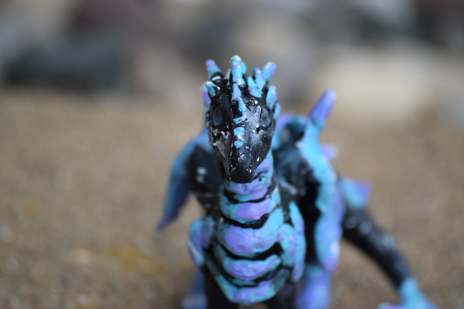 Poly Clay Blue Night Red Fire Dragon Sculpture Cake Topper - Etsy