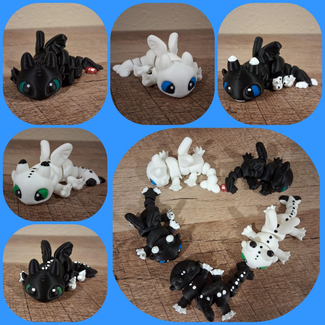HTTYD Fidgets! Toothless, Light Fury, Dart, Pouncer, and Ruffrunner ...