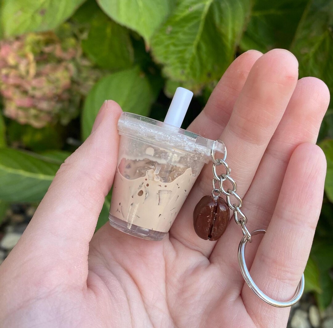 Liquid Iced Coffee Keychain, Coffee Bean, Coffee Lovers Gift, Iced ...