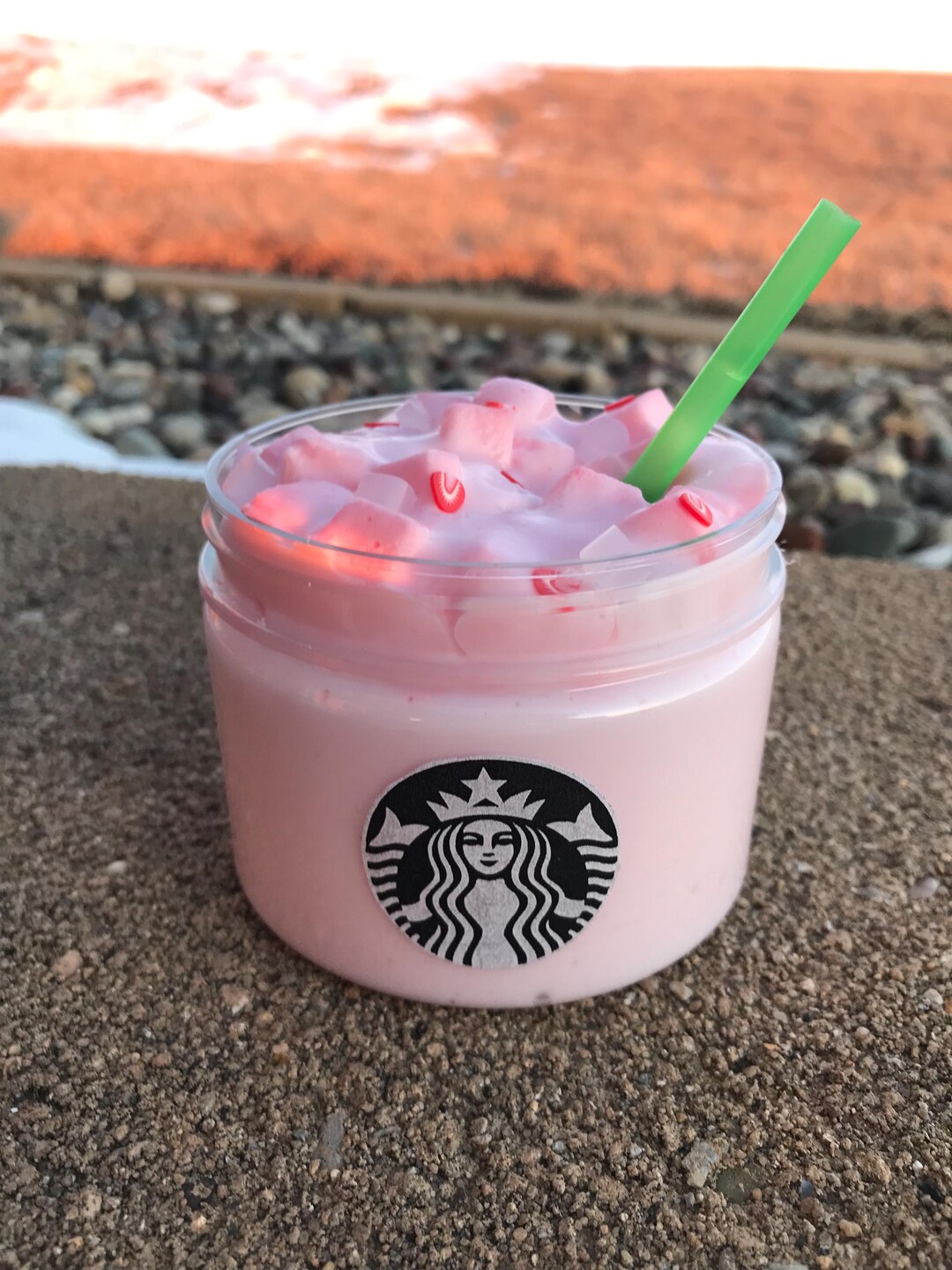 Pink Drink Slime: Starbucks Inspired, Jelly Cubes - Etsy