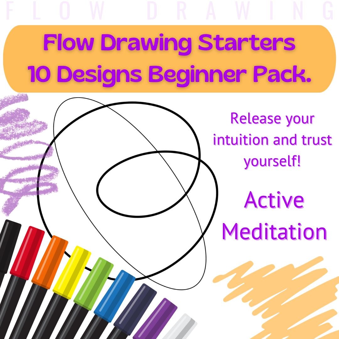 Coloring Pages Flow Drawing Starter Pack, Calm and Creativity With Zen ...