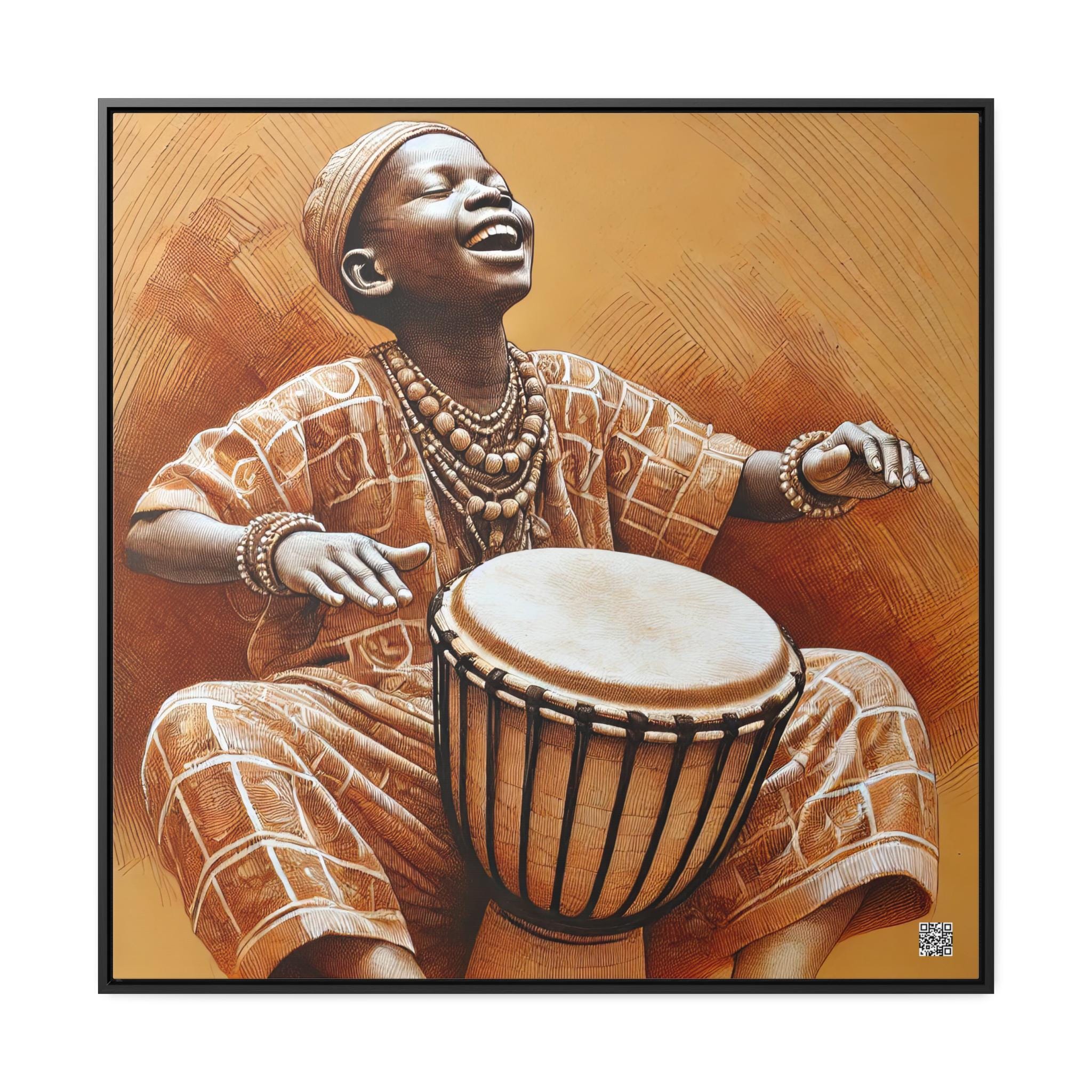 Djembe Joy #2 | African Drummer Boy | Modern African Wall Canvas Art - Etsy