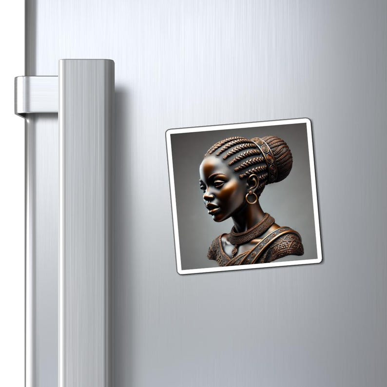 Magnets - African Woman Bronze Bust Fridge Magnet, Home Decor, Kitchen ...