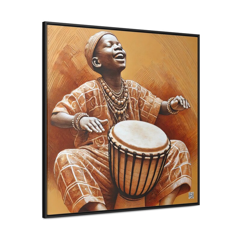 Djembe Joy #2 | African Drummer Boy | Modern African Wall Canvas Art - Etsy